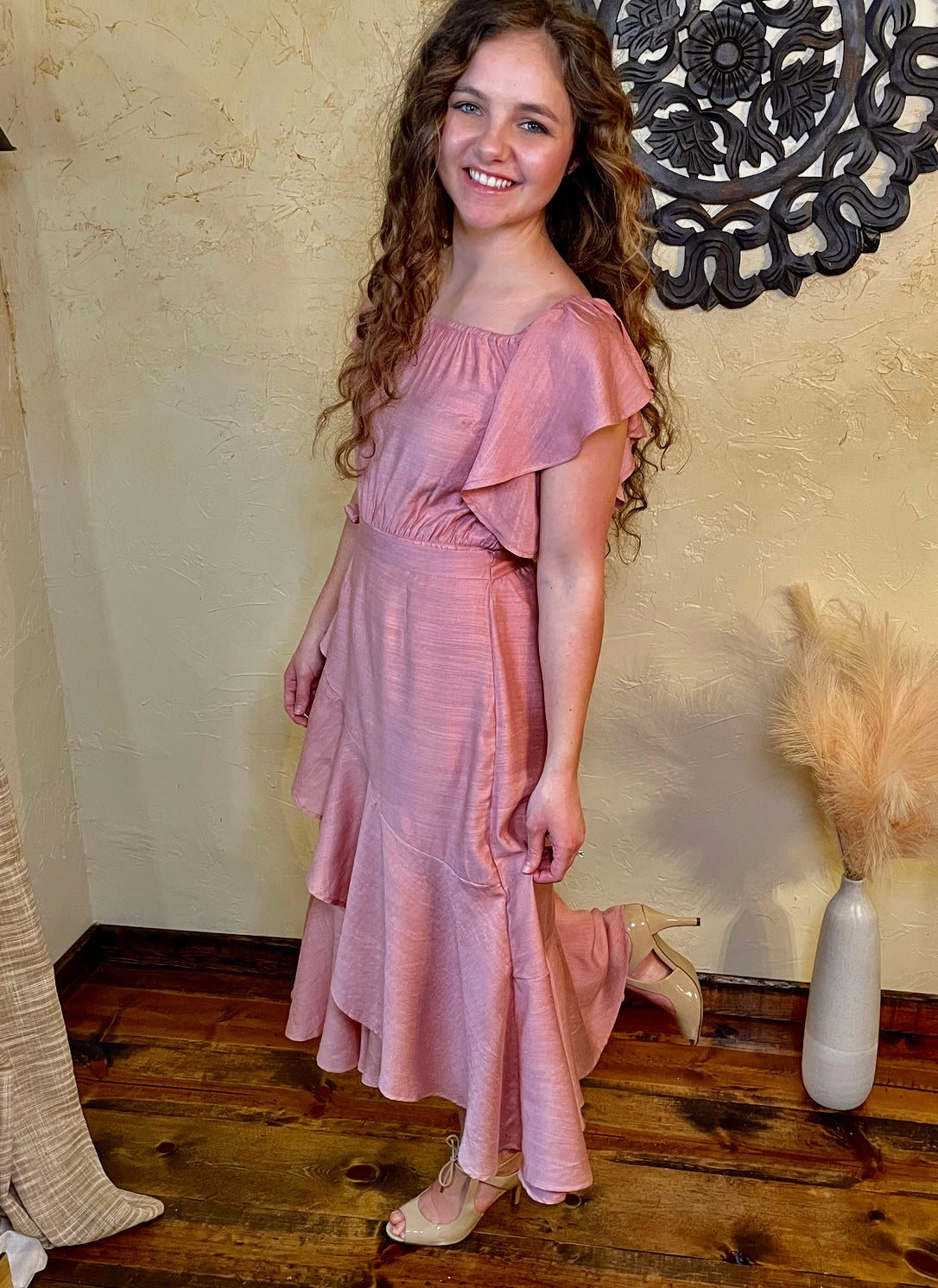 Rose Faux Wrap Dress – Remembering Ruth Company